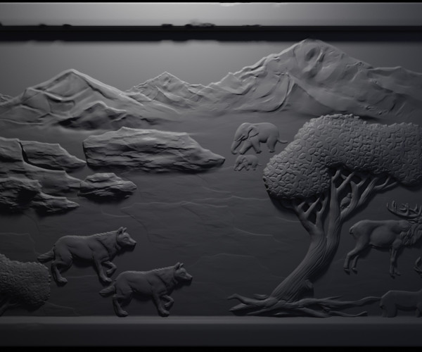 ArtStation - 17 Animal/Nature Bas-Relief Alphas | Brushes