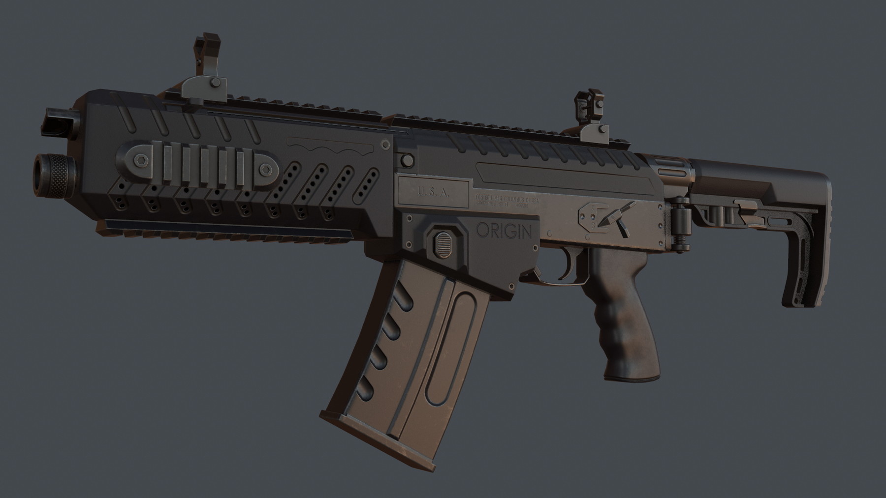 ArtStation - Fostech Origin 12 modern tactical shotgun low-poly 3d ...