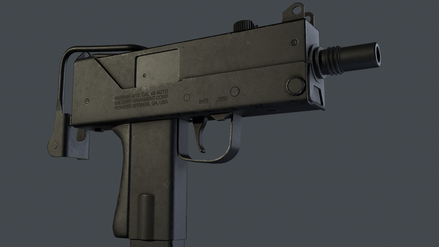 ArtStation - Ingram MAC-10 submachine gun low-poly 3d model | Game Assets