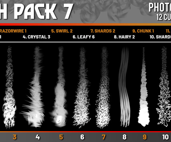 ArtStation - SHIDOOK BRUSH PACK 7 (Photoshop CS6+) | Brushes