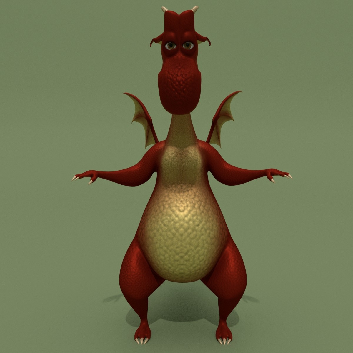 ArtStation - Cartoon Dragon Red & Green | Resources