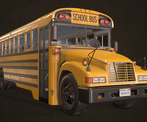 ArtStation - School Bus - Low Poly | Game Assets