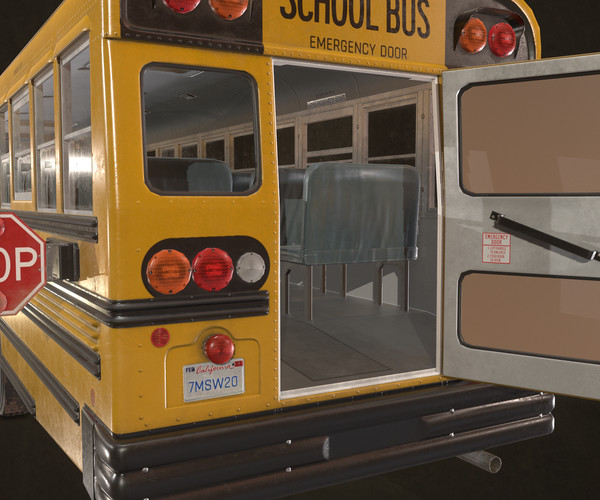 ArtStation - School Bus - Low Poly | Game Assets