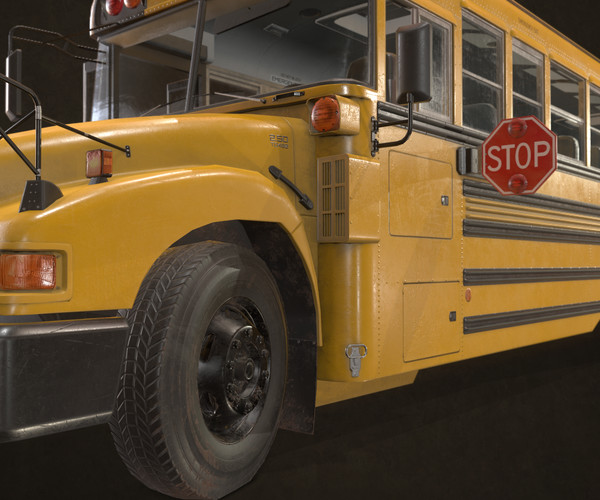 ArtStation - School Bus - Low Poly | Game Assets