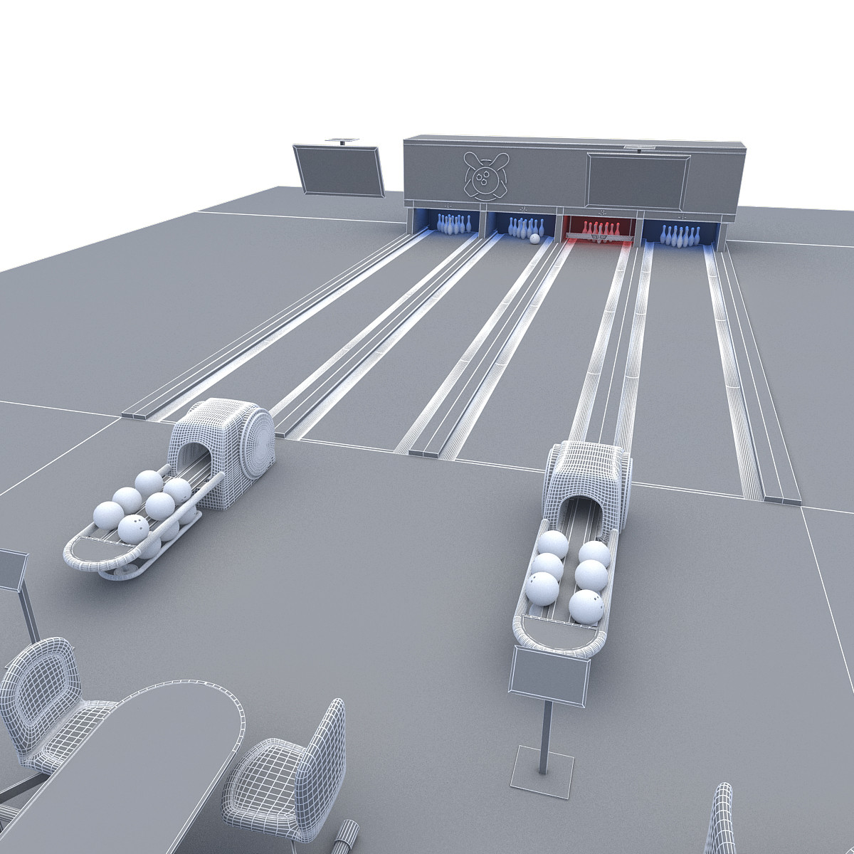 ArtStation - Bowling Alley 3D Model | Resources