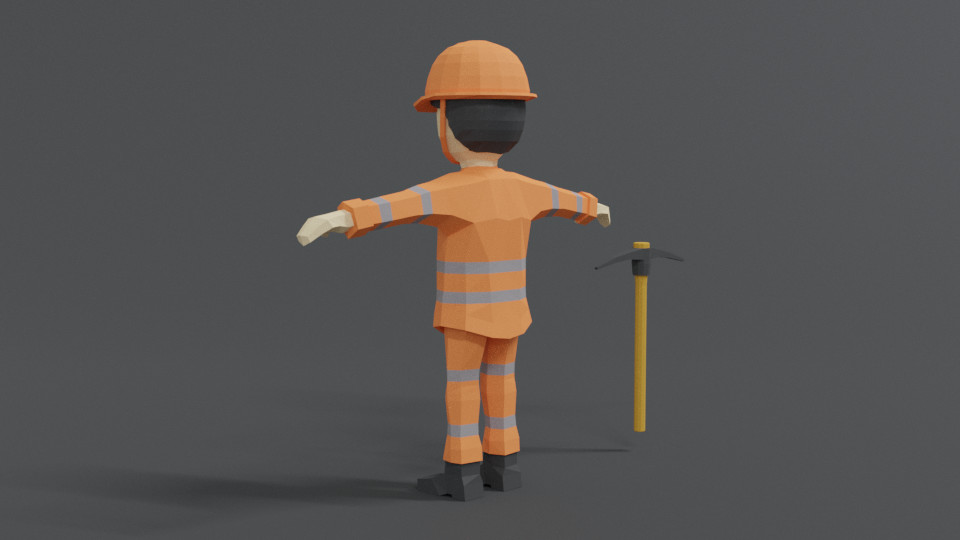 ArtStation - Low Poly Cartoon Street Worker | Game Assets