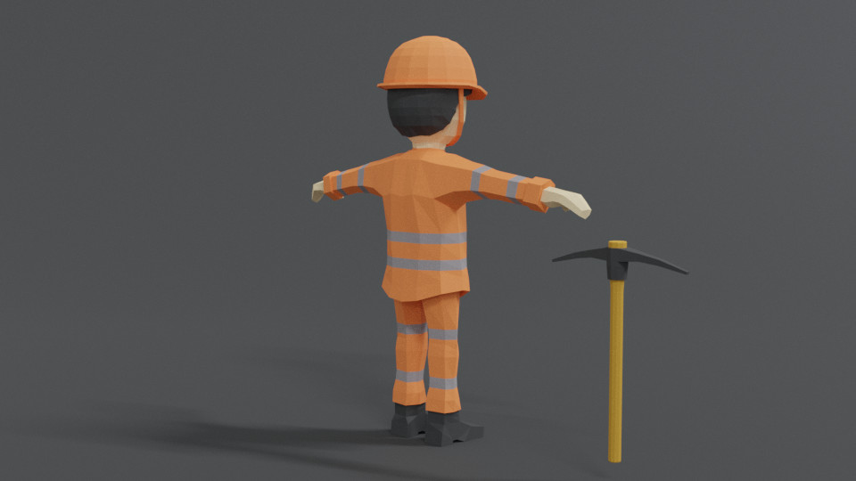ArtStation - Low Poly Cartoon Street Worker | Game Assets