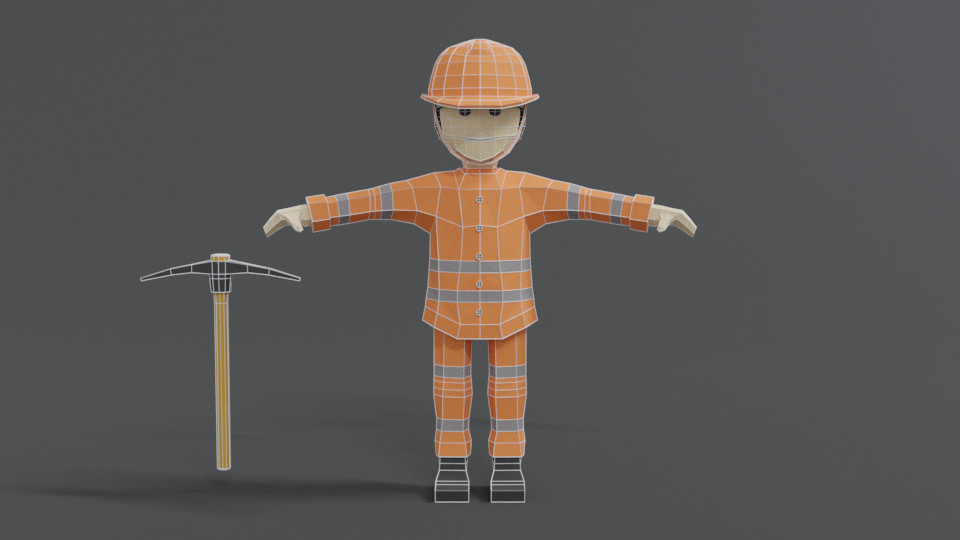 ArtStation - Low Poly Cartoon Street Worker | Game Assets