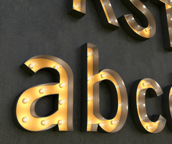 ArtStation - Light Bulbs Alphabet | Game Assets