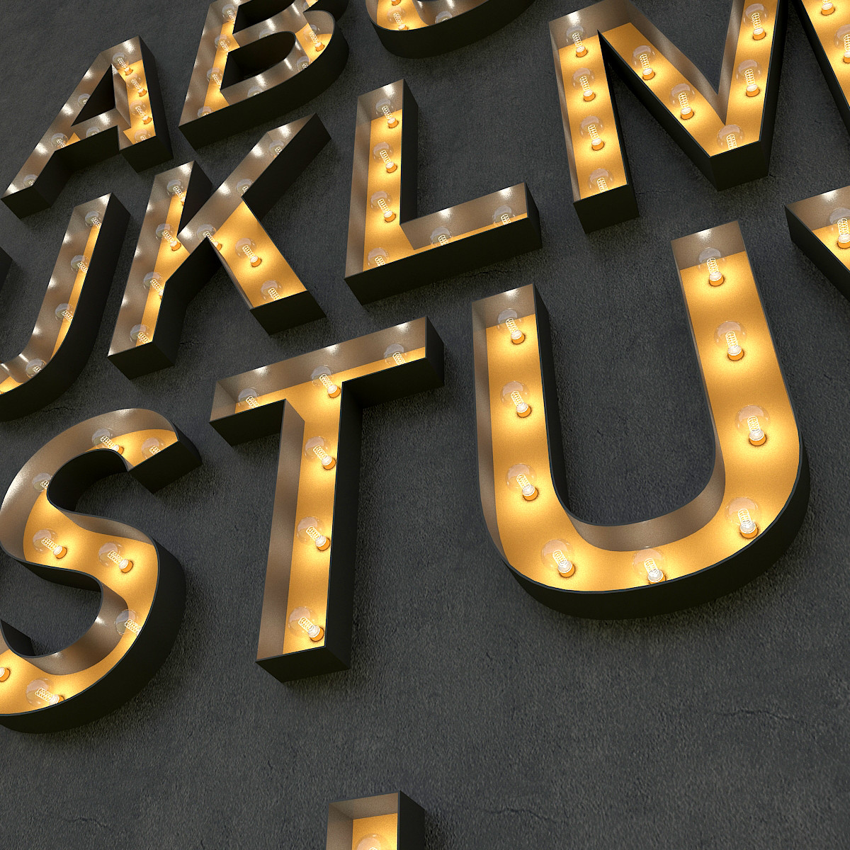 ArtStation - Light Bulbs Alphabet | Game Assets