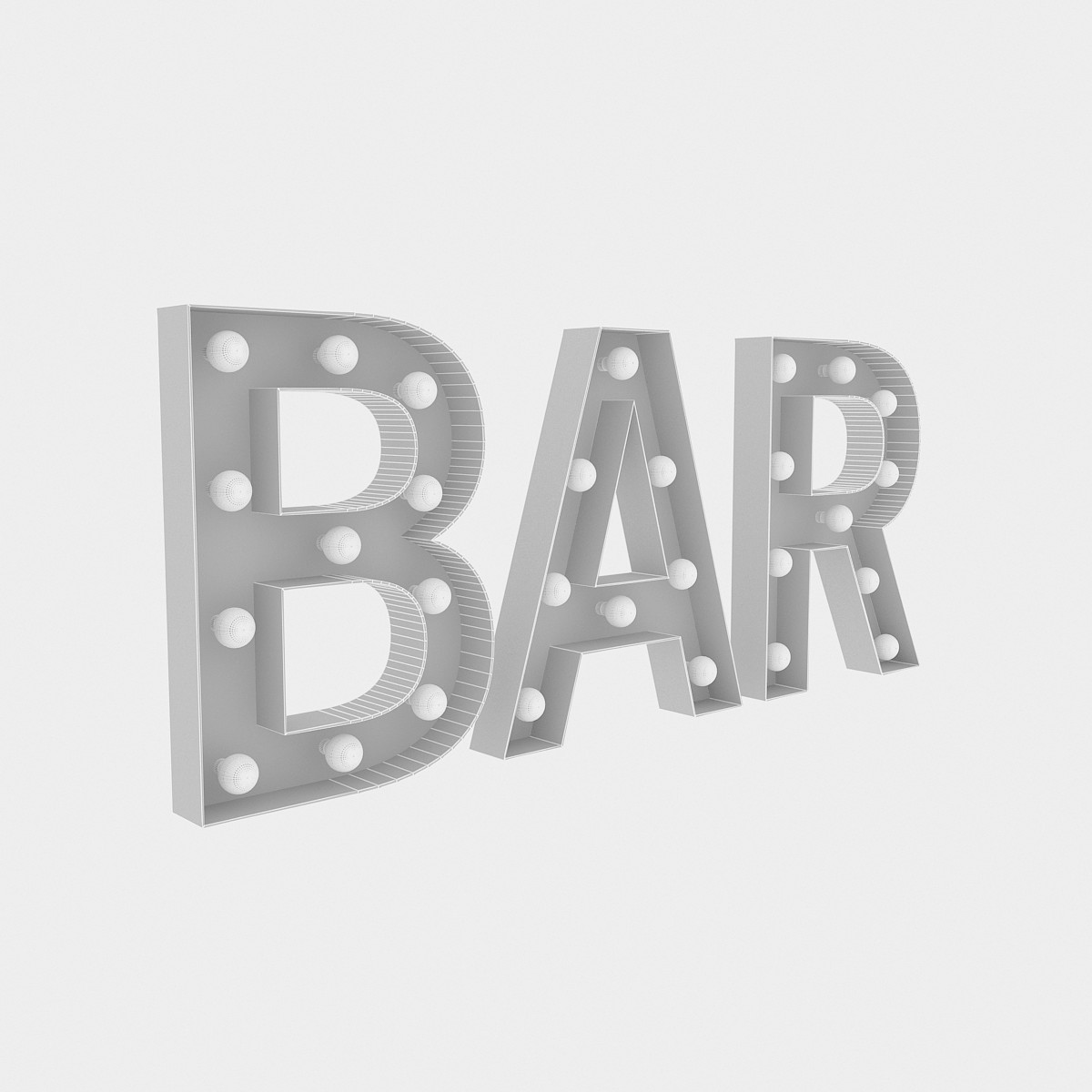 ArtStation - Bar Sign With Bulb | Game Assets