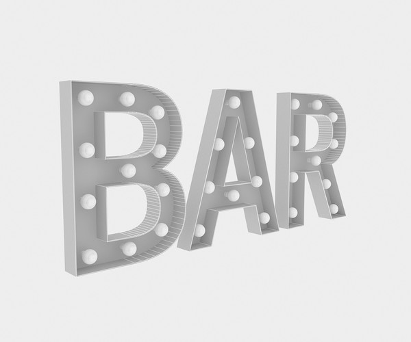 ArtStation - Bar Sign With Bulb | Game Assets