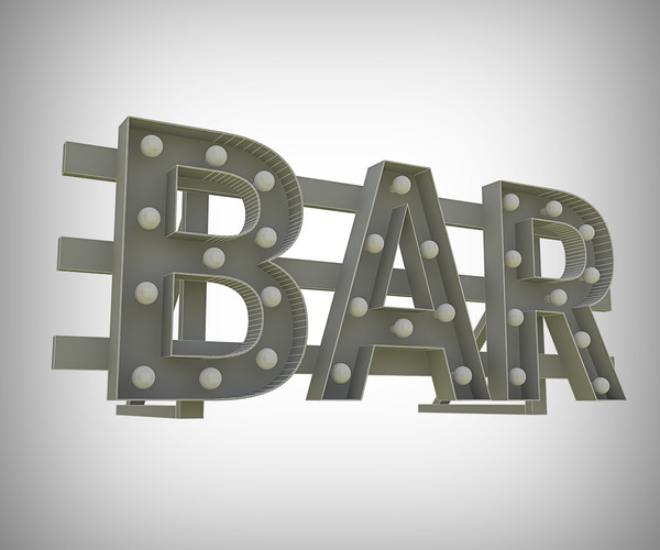 ArtStation - Bar Bulb Sign | Game Assets