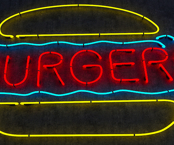 ArtStation - Burgers Neon Sign | Game Assets