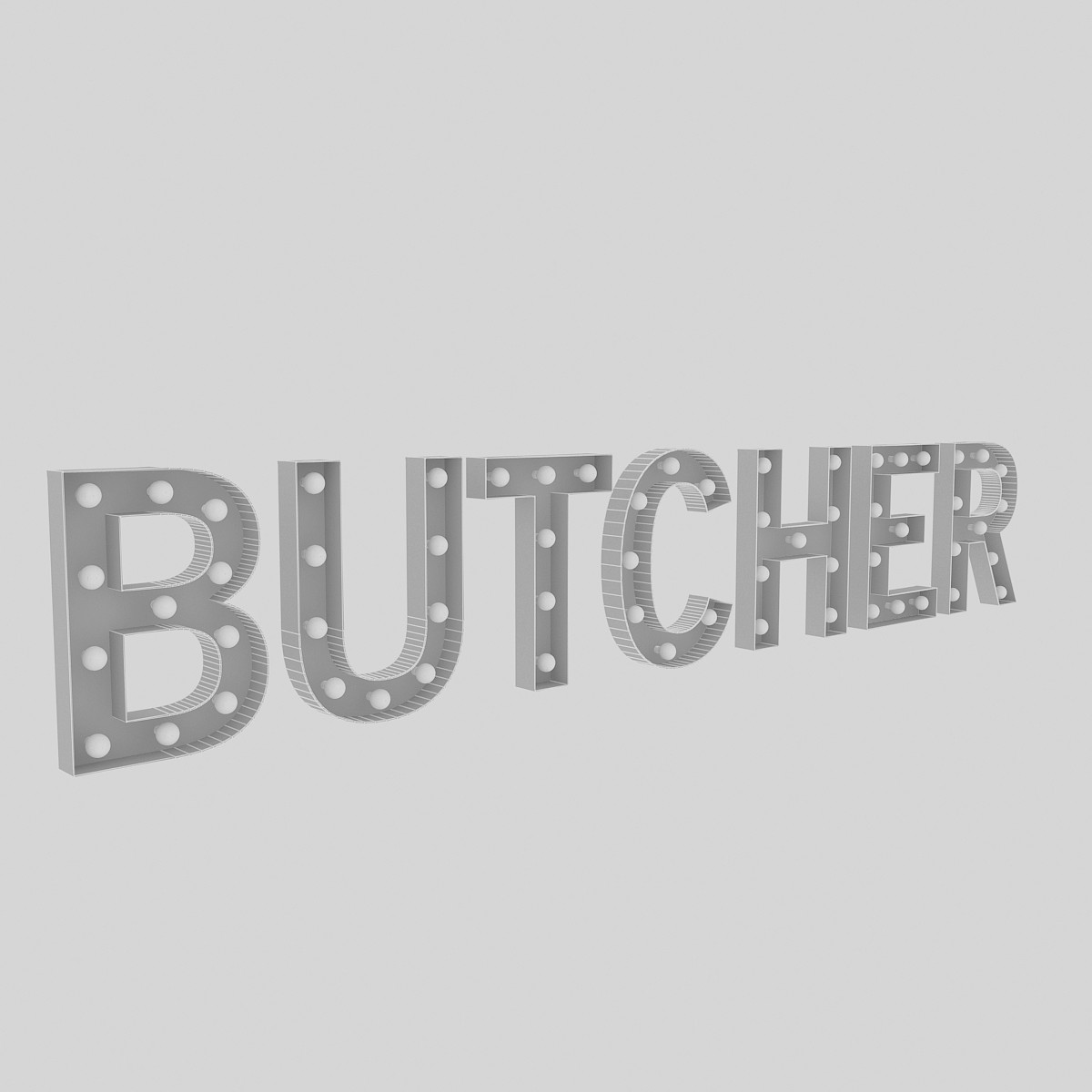 ArtStation - Butcher Sign With Bulb | Game Assets