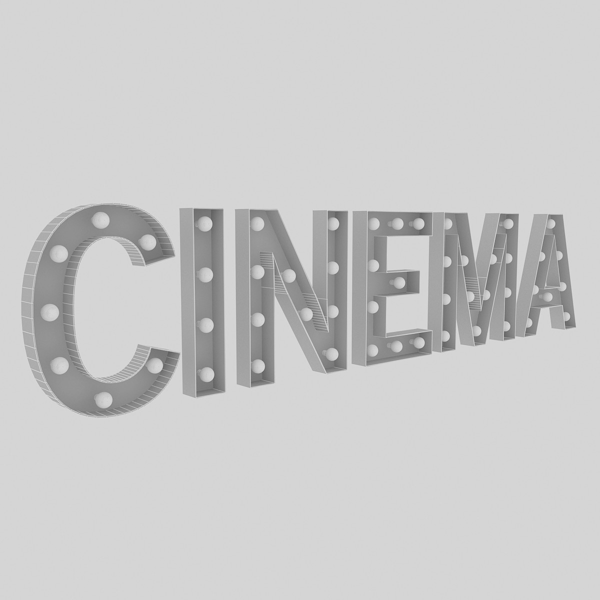 ArtStation - Cinema Sign With Bulb | Game Assets