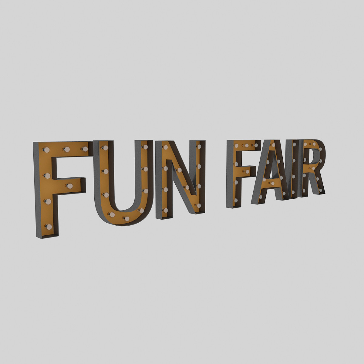 ArtStation - Funfair Sign With Bulb | Game Assets
