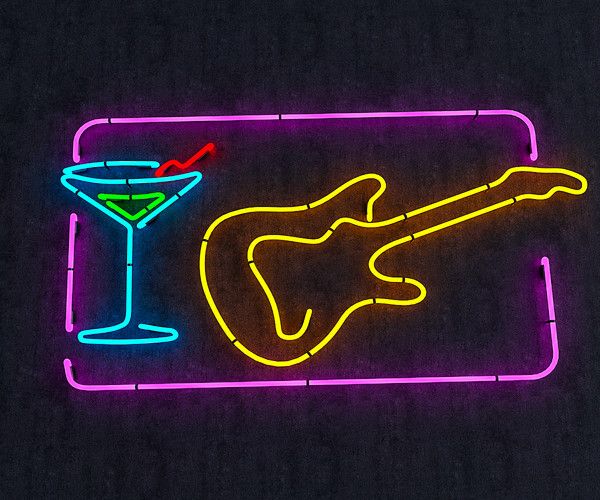 ArtStation - Guitar & Goblet Neon Sign | Game Assets