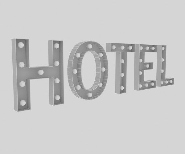 ArtStation - Hotel Sign With Bulb | Resources