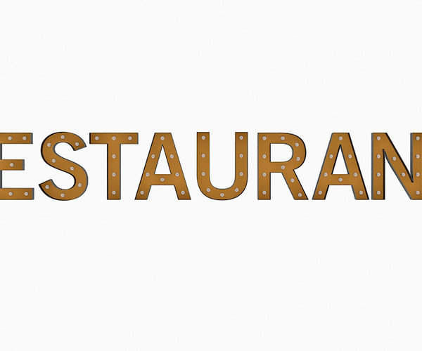ArtStation - Restaurant Sign With Bulb | Resources