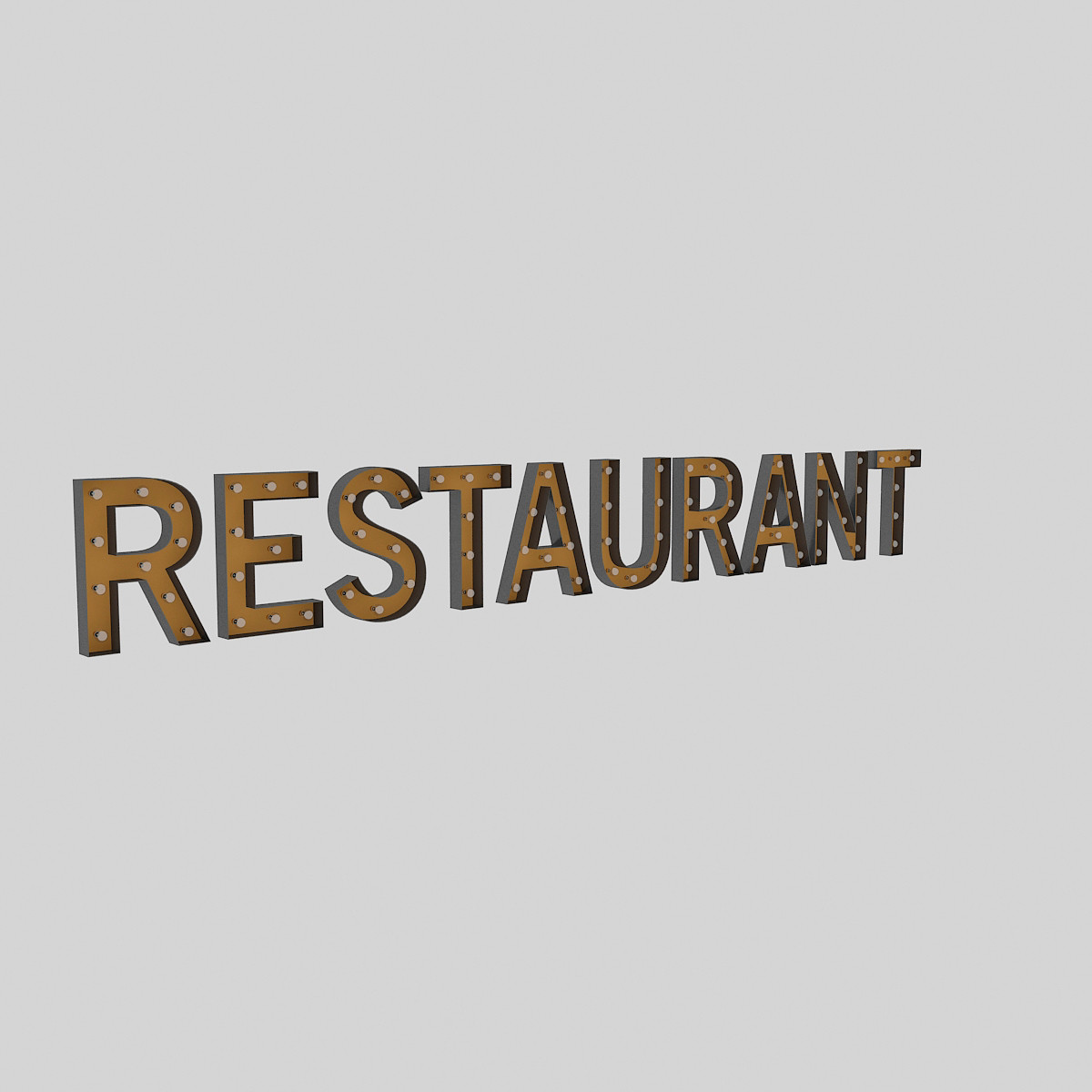 ArtStation - Restaurant Sign With Bulb | Resources