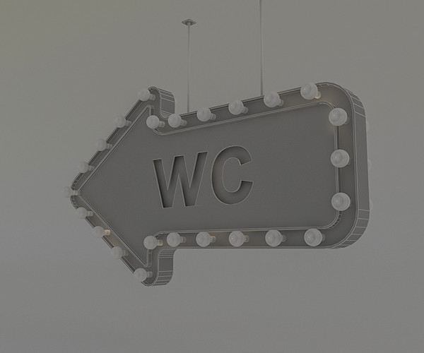 ArtStation - Light Bulb Loft WC Signage | Resources