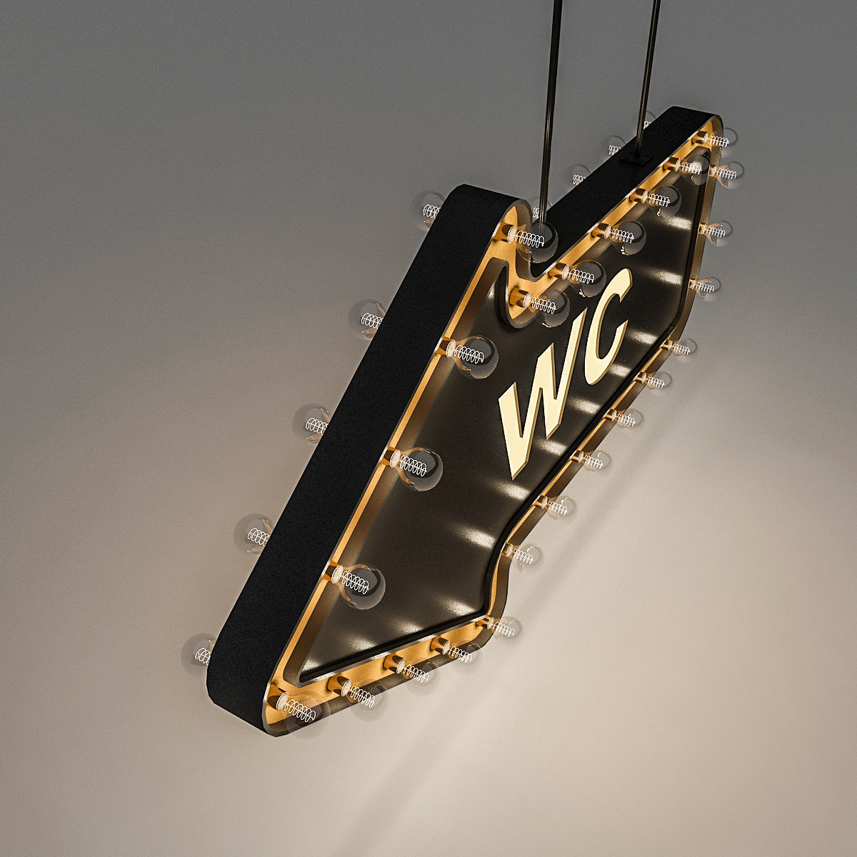 ArtStation - Light Bulb Loft WC Signage | Resources