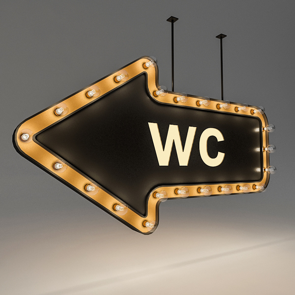 ArtStation - Light Bulb Loft WC Signage | Resources