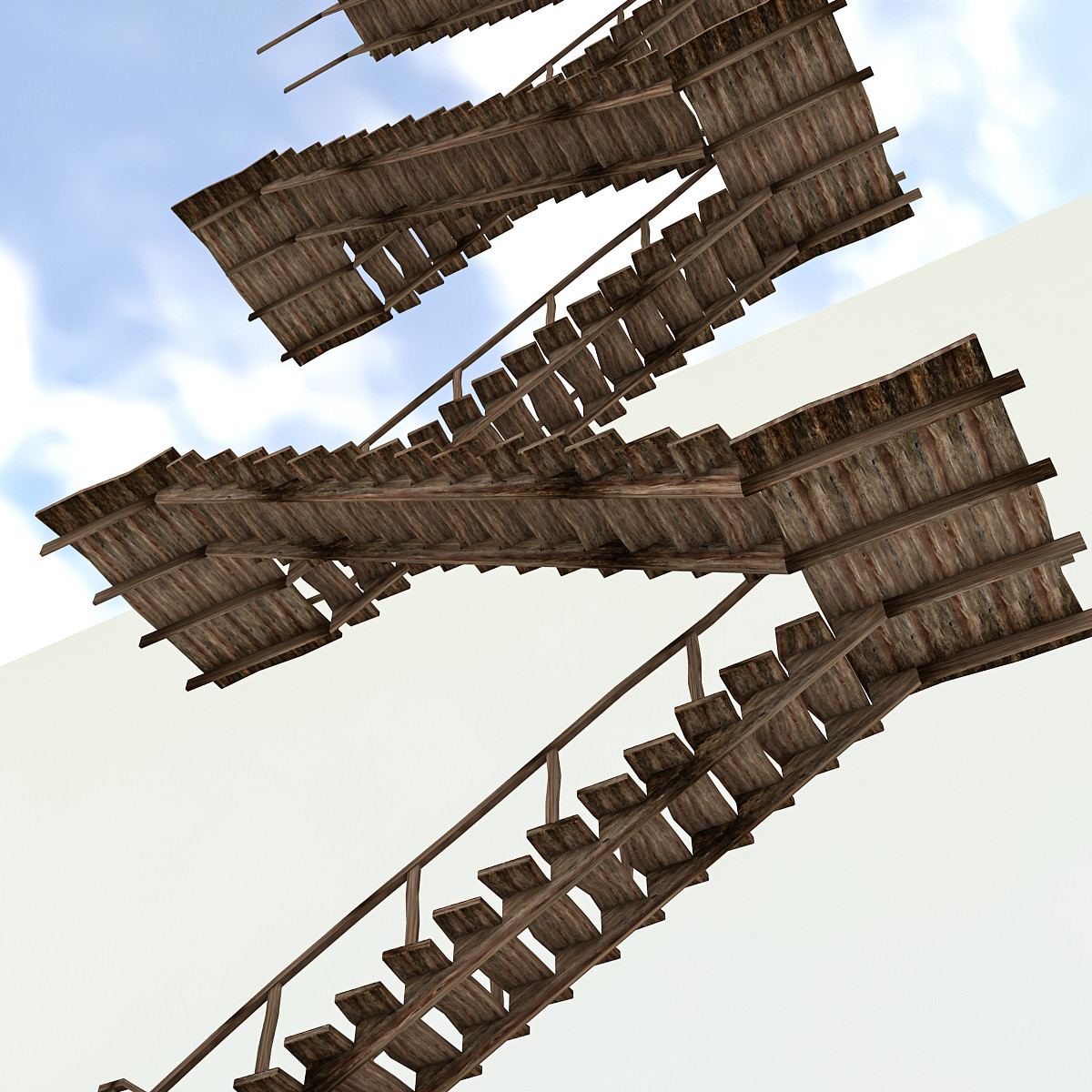 ArtStation - Old Wooden Staircase 02 | Game Assets