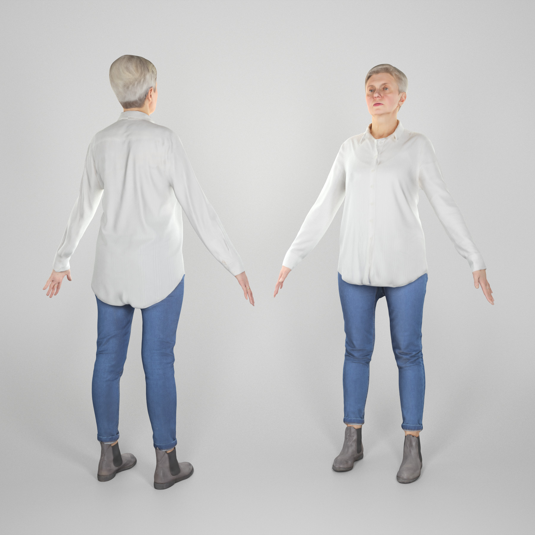 ArtStation - Adult woman in A-pose ready for rigging 181 | Resources