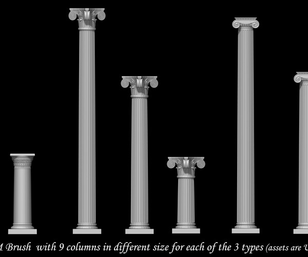ArtStation - 3 Greek Column Types Brush | Brushes