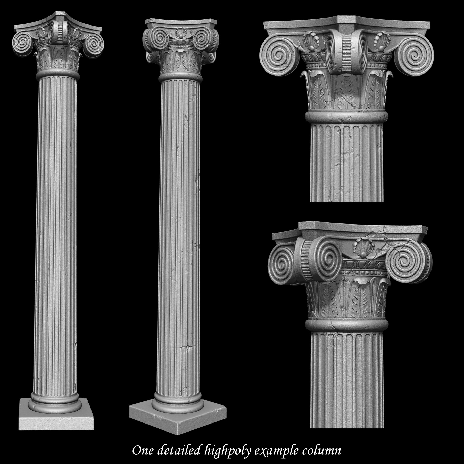 ArtStation - 3 Greek Column Types Brush | Brushes