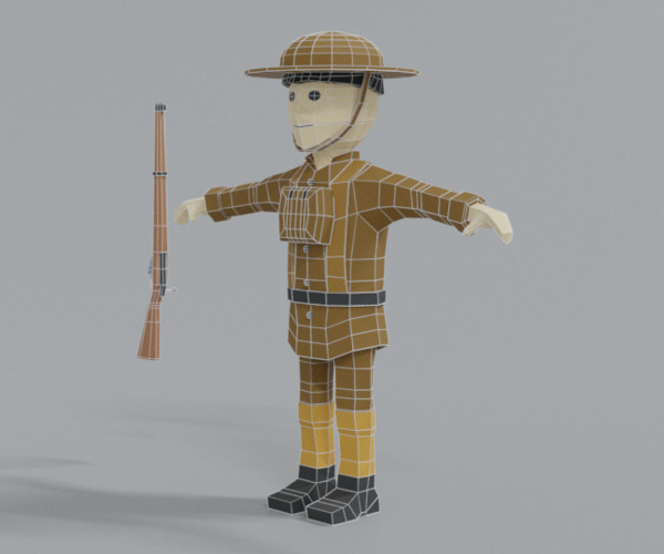 ArtStation - Low Poly Cartoon WWI British Soldier | Game Assets