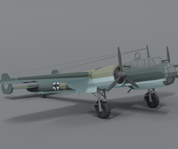 ArtStation - Low Poly Cartoon Dornier Do 17 Z WWII Airplane | Game Assets