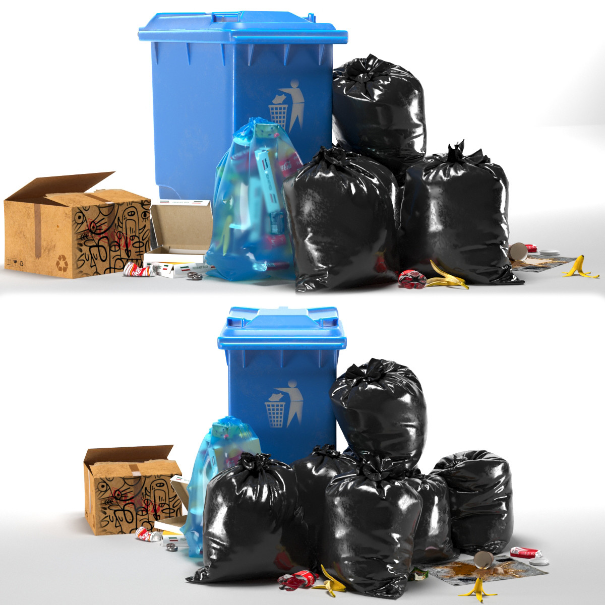 ArtStation - Garbage Bin Set1 | Resources