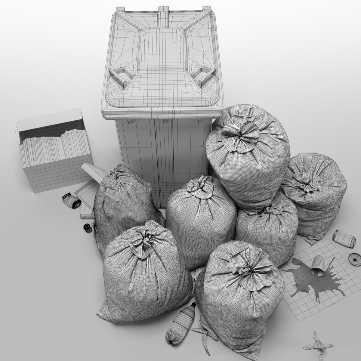 ArtStation - Garbage Bin Set1 | Resources