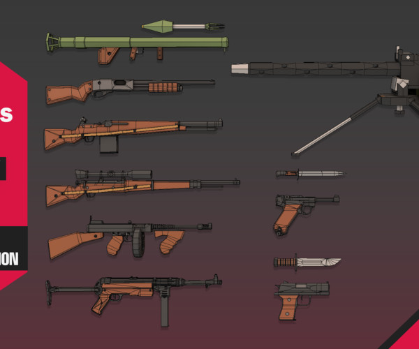 ArtStation - WW2 Weapons Pack | Game Assets