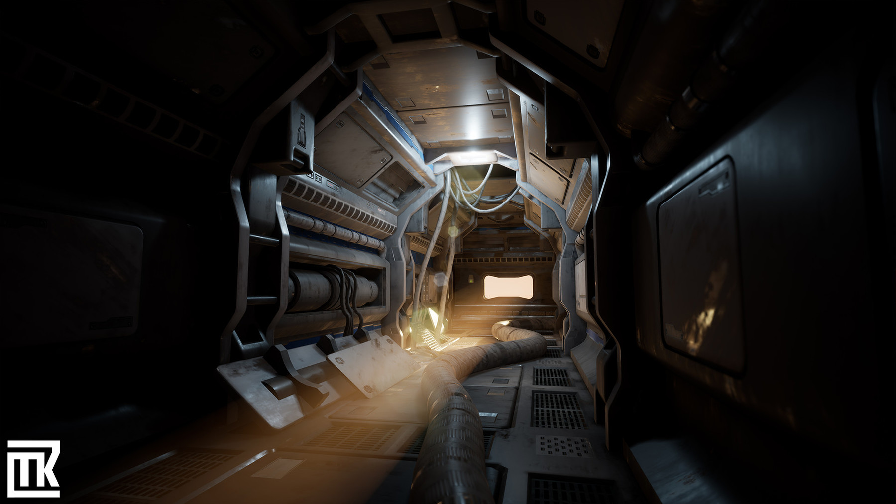ArtStation - Sci-Fi Hallway Modular Kit Low-poly 3D model | Game Assets