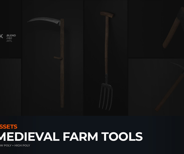ArtStation - Medieval Farm Tools | Game Assets