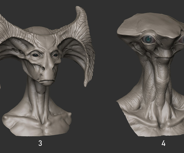 ArtStation - Alien Head Pack Vol 01 | Resources