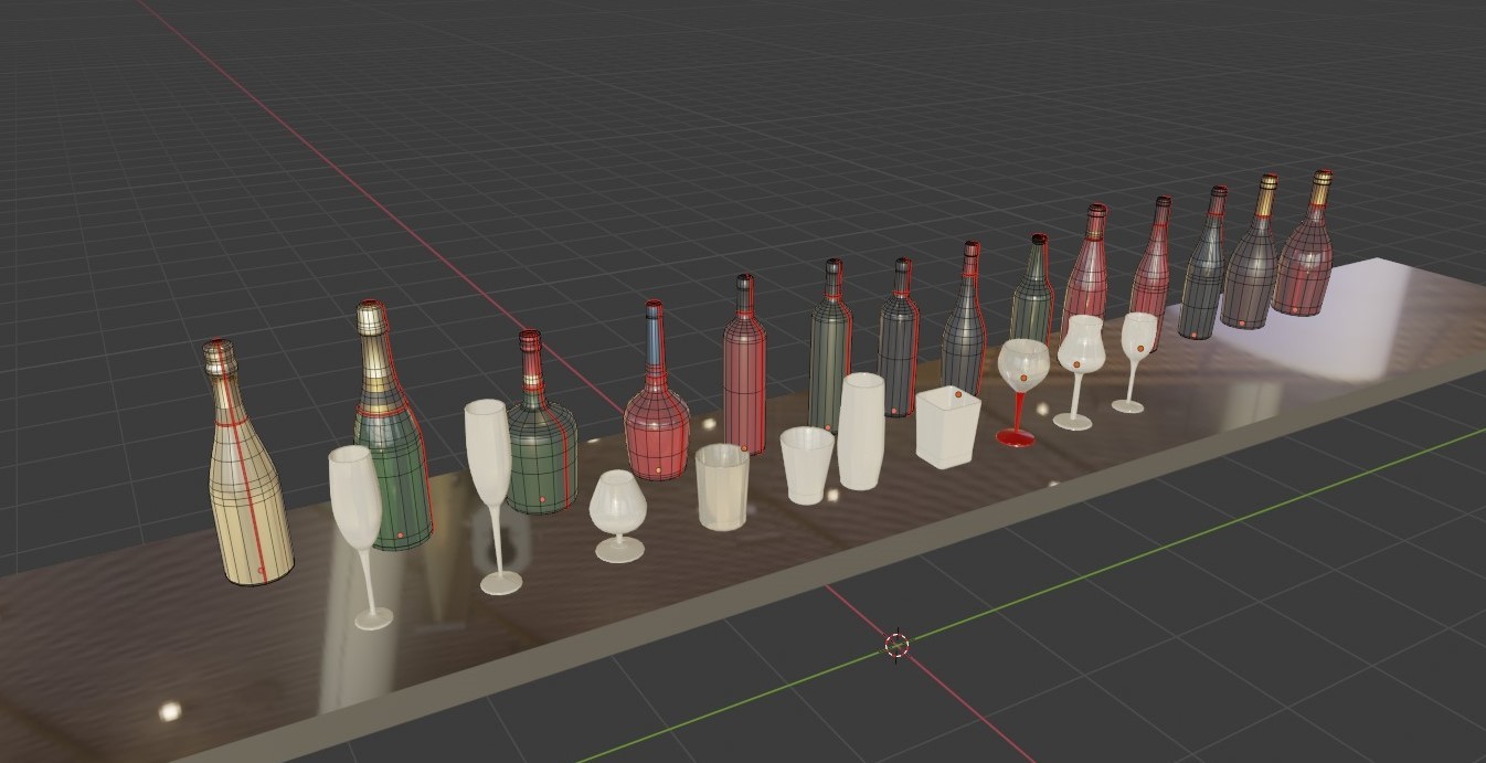 ArtStation - Alcohol Bottle and Glass | Game Assets