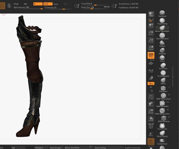 ArtStation - Woman Leg Armor Set Sculpt | Game Assets