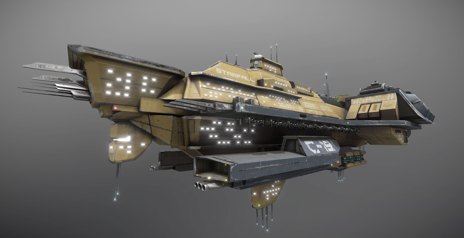 ArtStation - Space Force 1 - Carrier (Starfall) | Game Assets