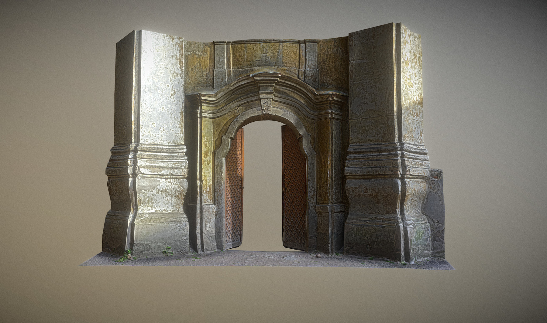 ArtStation - Old rusty church gate scan Low-poly 3D model | Game Assets