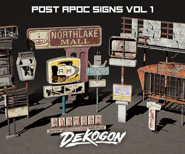 ArtStation - Post Apocalyptic Signs - VOL 1 | Game Assets
