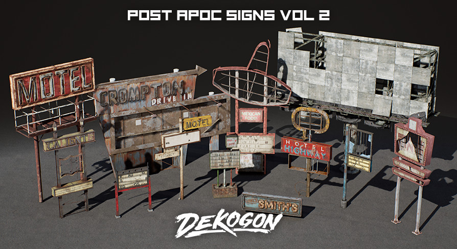 ArtStation - Post Apocalyptic Signs - VOL 2 | Game Assets