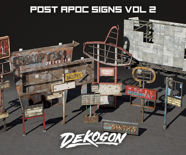 ArtStation - Post Apocalyptic Signs - VOL 2 | Game Assets