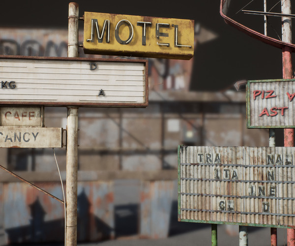 ArtStation - Post Apocalyptic Signs - VOL 2 | Game Assets