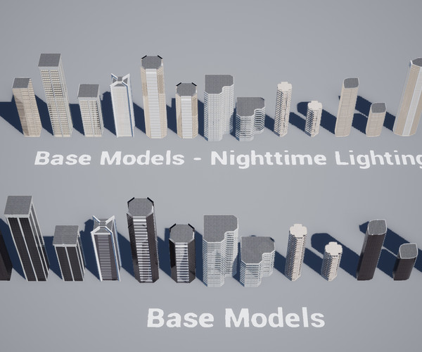 ArtStation - Urban Background Buildings - VOL.1 | Game Assets