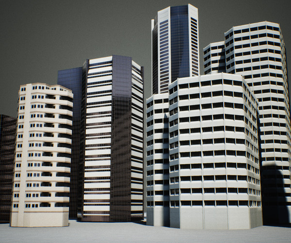 ArtStation - Urban Background Buildings - VOL.1 | Game Assets